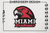 Miami Redhawks Logo Embroidery design Files, NCAA Miami Redhawks Team ...