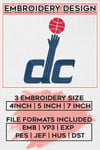 Washington Wizards Embroidery Design, NBA Embroidery Designs, Digital ...