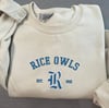 Rice Owls Est Embroidered Shirt, NCAA Team Embroidered SweatShirt, NCAA ...