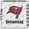 Tampa Bay Buccaneers Embroidery Design Files, NFL Buccaneers, NFL ...