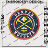 Denver Nuggets Circle Logo Embroidery Design Files, NBA Embroidery ...