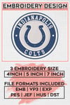 NFL Indianapolis Colts Circle Logo Embroidery Designs, NFL Colts, NFL ...