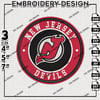 New Jersey Devils Circle Logo Embroidery Files, NHL New Jersey Devils ...