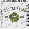 Seattle Storm Basketball Team Est Logo Embroidery Files, WNBA Seattle ...