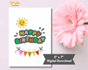 Cute Birthday Card Printable | 5x7 inch Instant Download | Digital ...