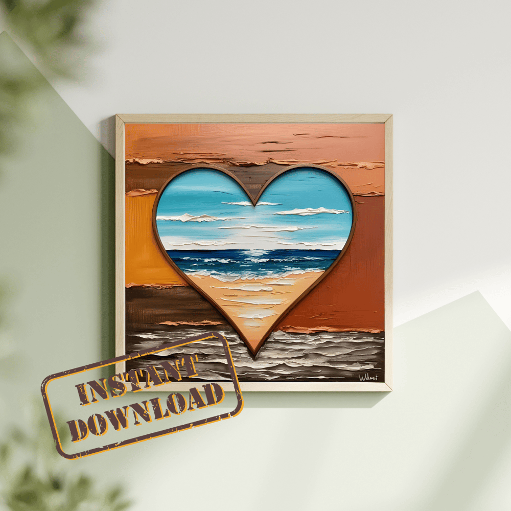 Ai art heart - Abstract ocean heart design