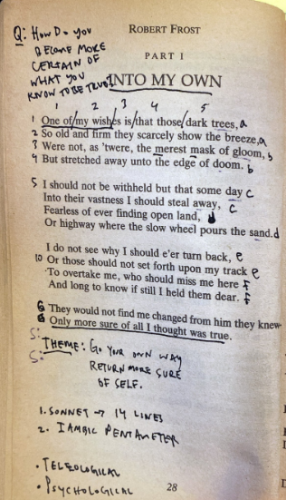 Living With Self-Awareness | "Into My Own" by Robert Frost (Lesson Plan)