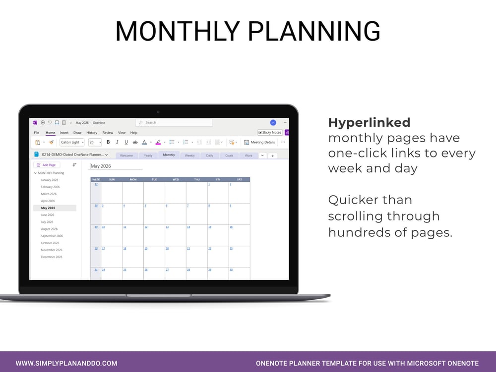 How to make a useful Editable Calendar in OneNote