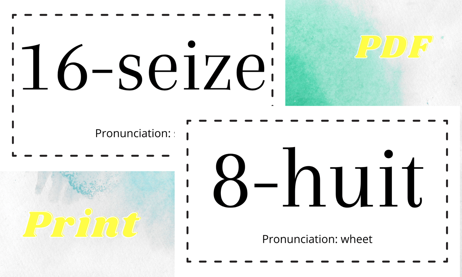 French Numbers from 1 - 20 Printable Flashcards with Pronunciations ...