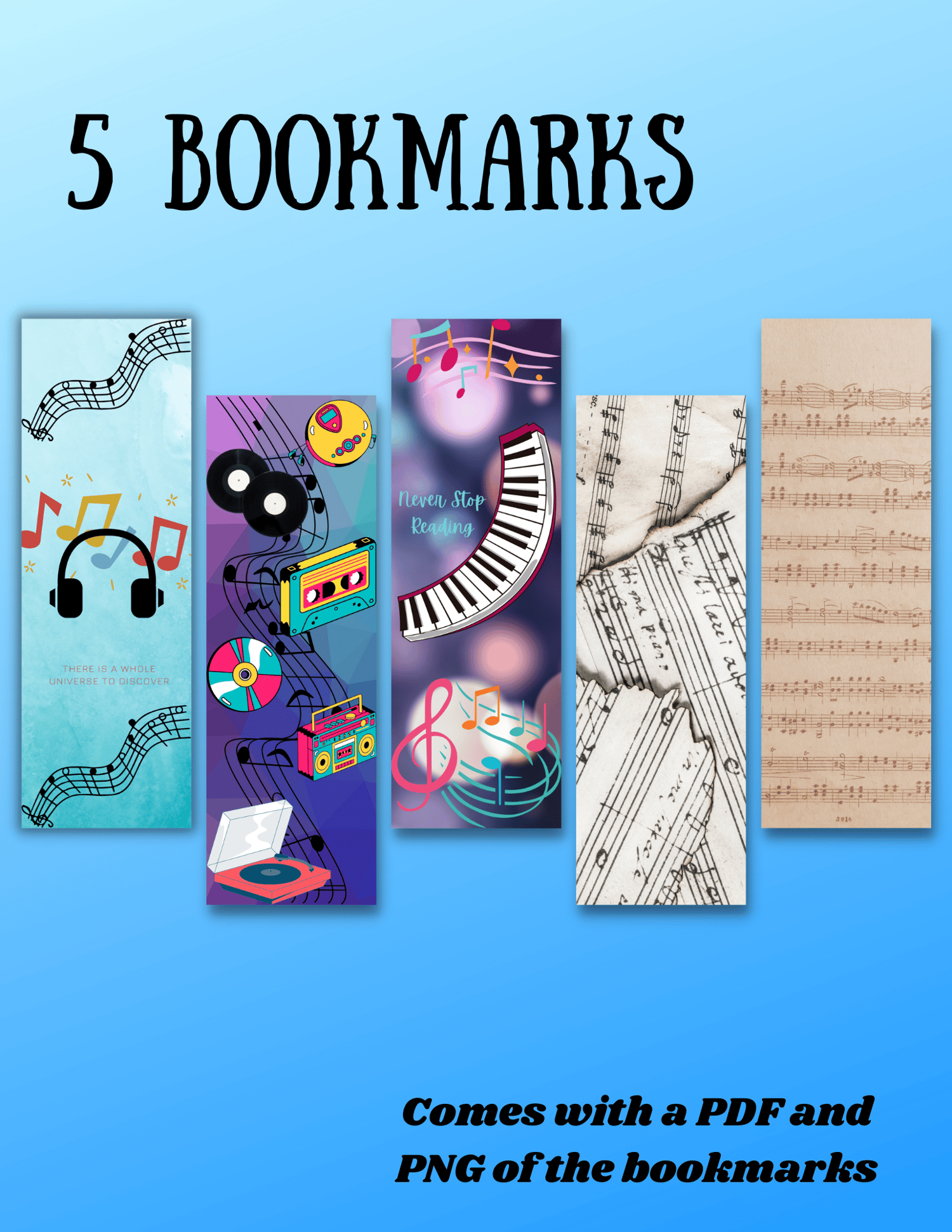 Music Bookmark Set - Payhip