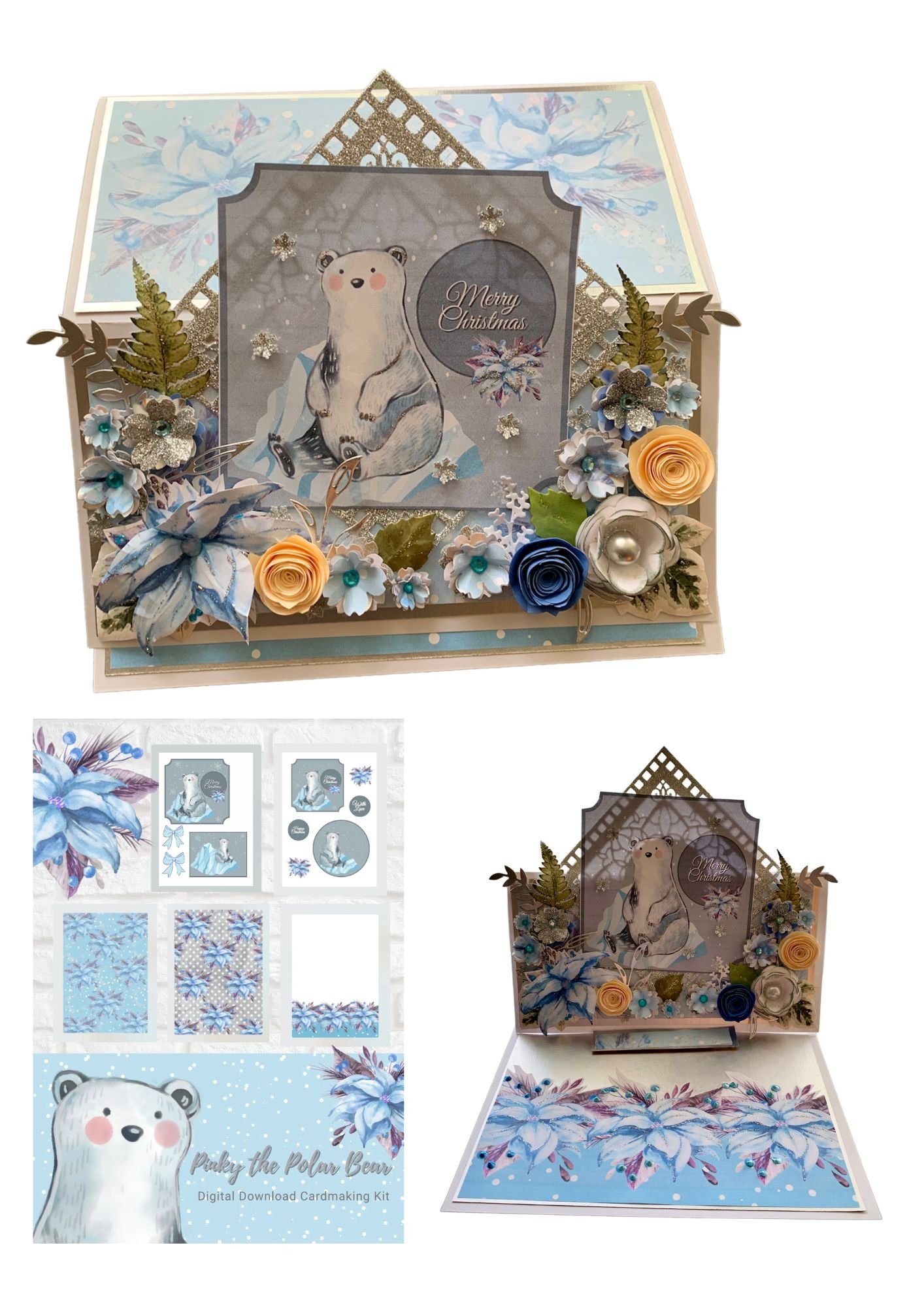 Pinky The Polar Bear Cardmaking Kit PDF Digital Download Kit - contains ...