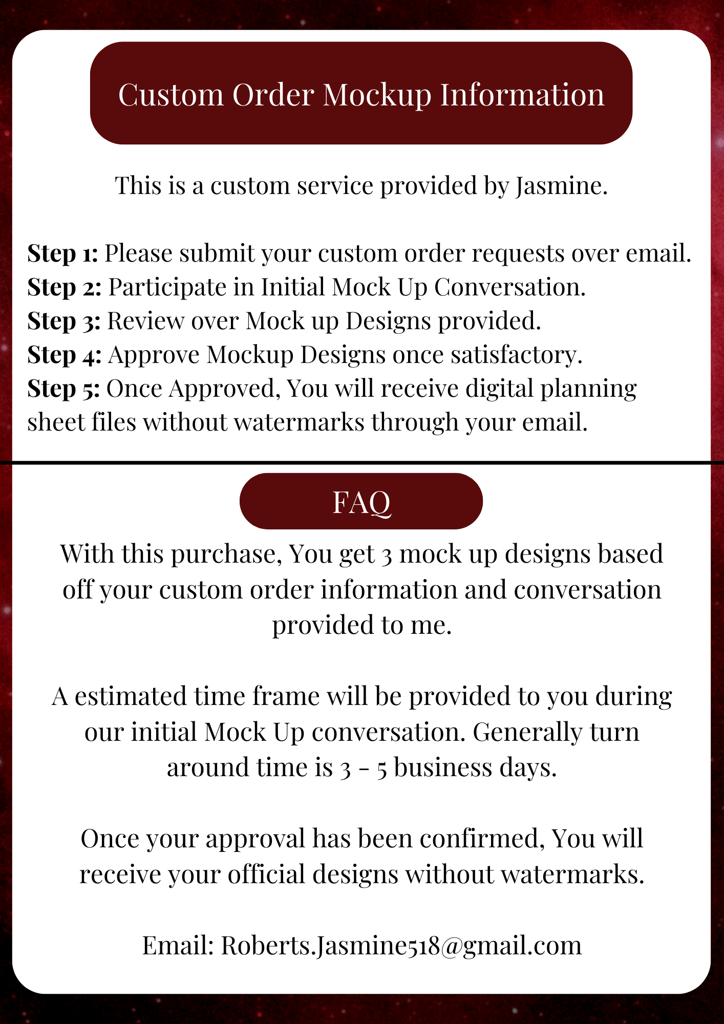 Service: Custom Order Mockup - Payhip