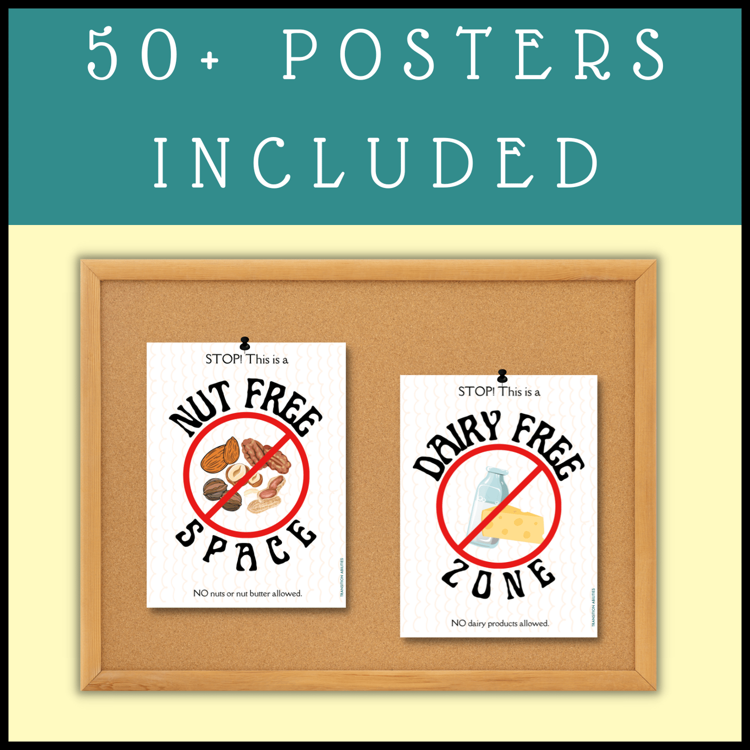Peanut, Nut & FOOD ALLERGY Signs for Classroom, Office, School