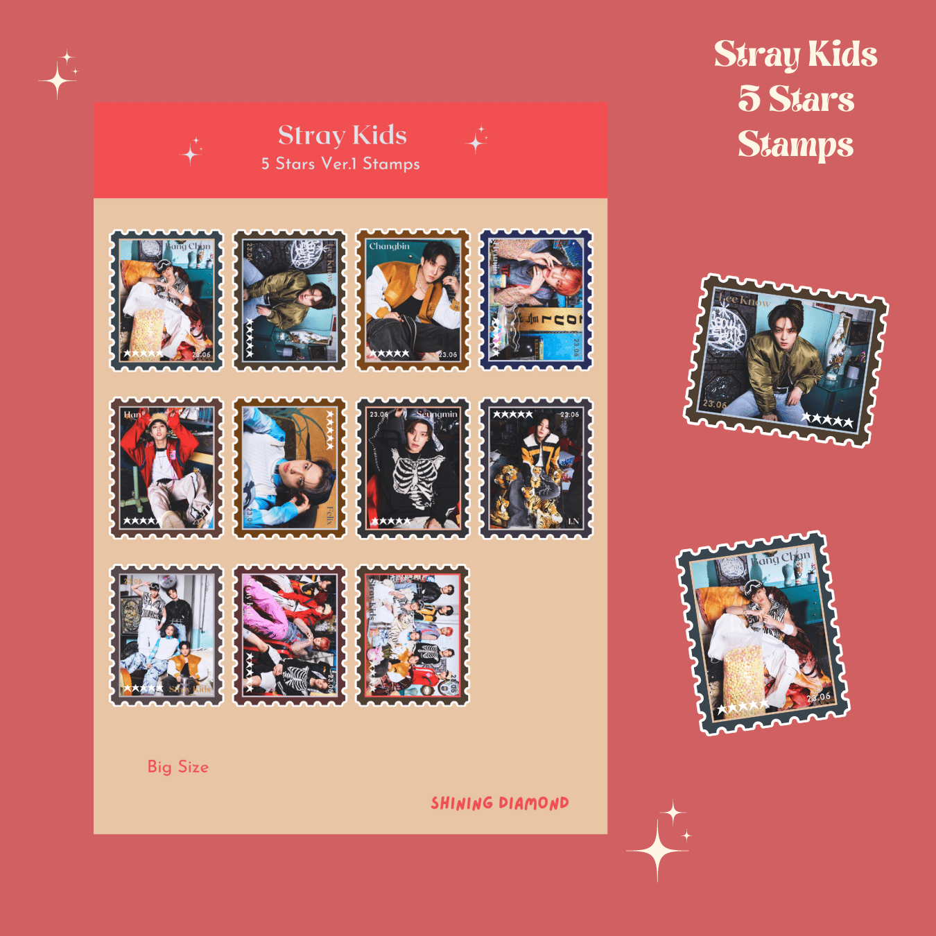 Stray Kids 5 Stars Ver.1 Stamps - Payhip