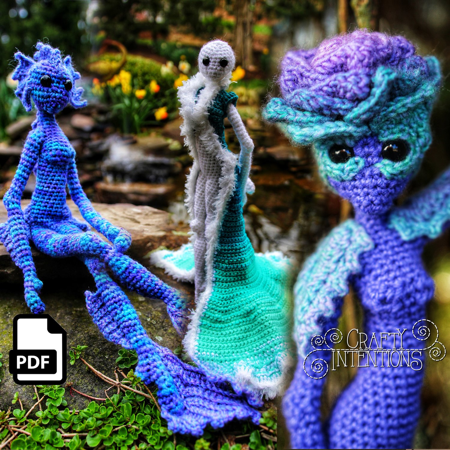 Summer Pixies: Mer-Pixie, Ocean Cloak, and Rose Pixie Patterns