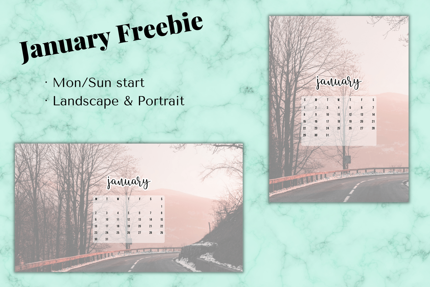 January Freebie! (Landscape & Portrait Wallpaper) - Payhip