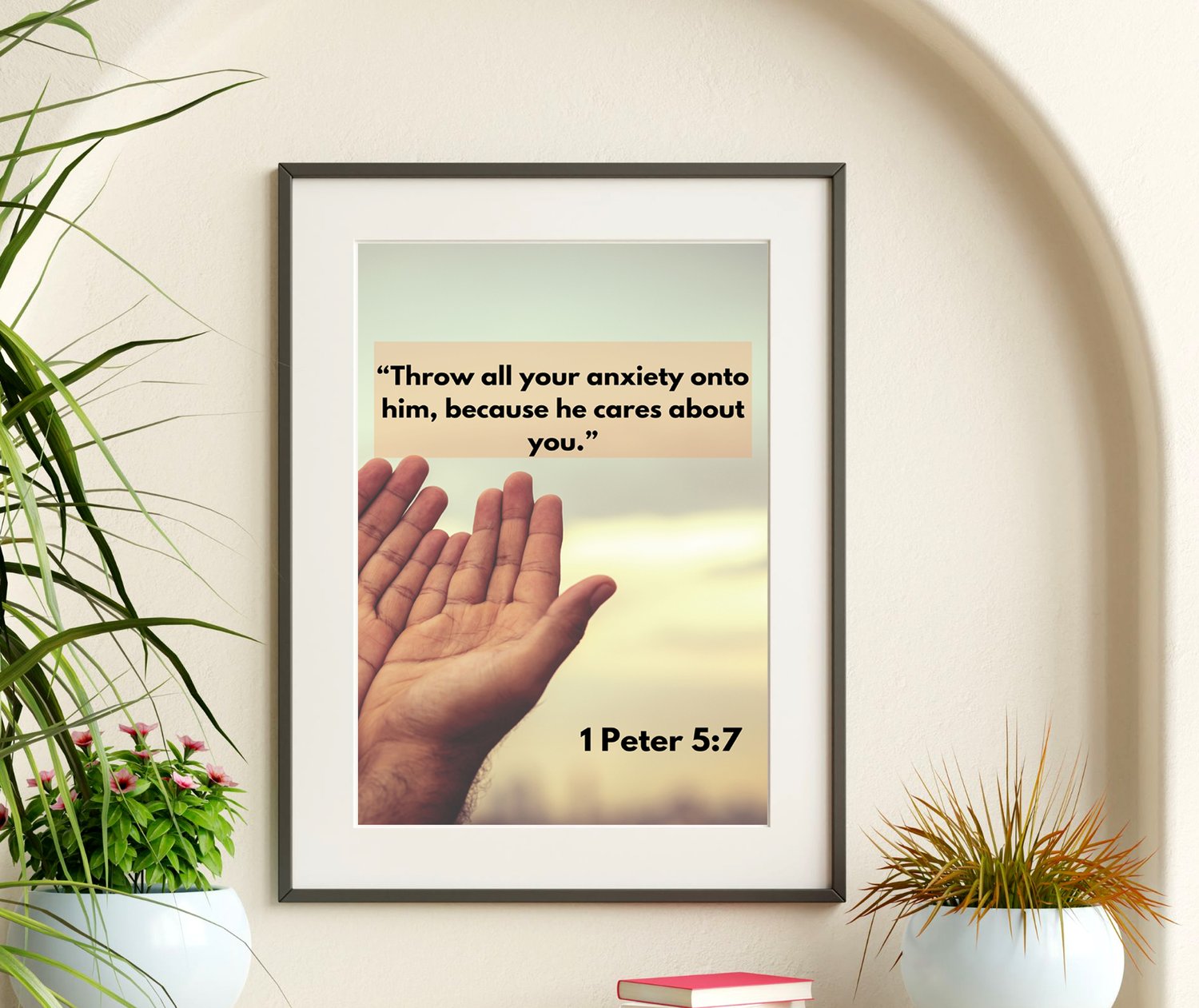 1 Peter 5 : 7 verse wall art |1 Peter 5-7 | Christian wall art ...