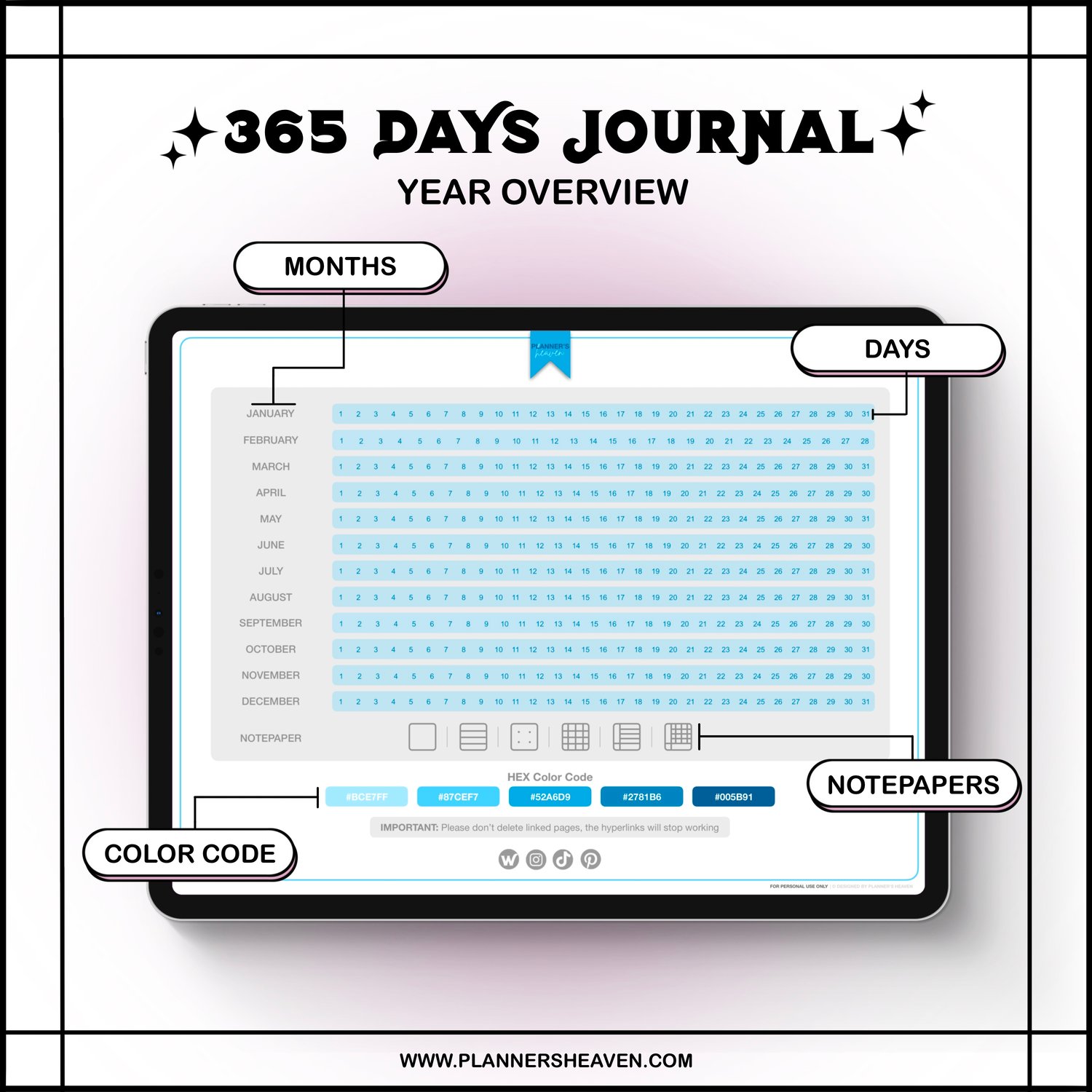 365 Days Journal Blue (Landscape)