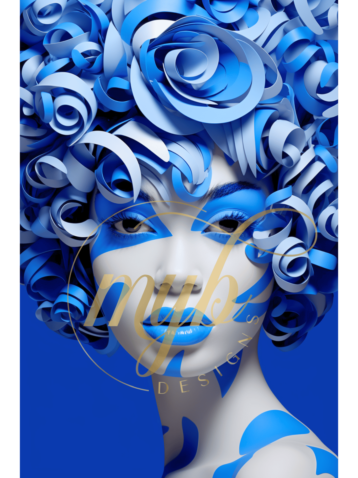 D9-Inspired Blue and White Queen 1 Print - Payhip