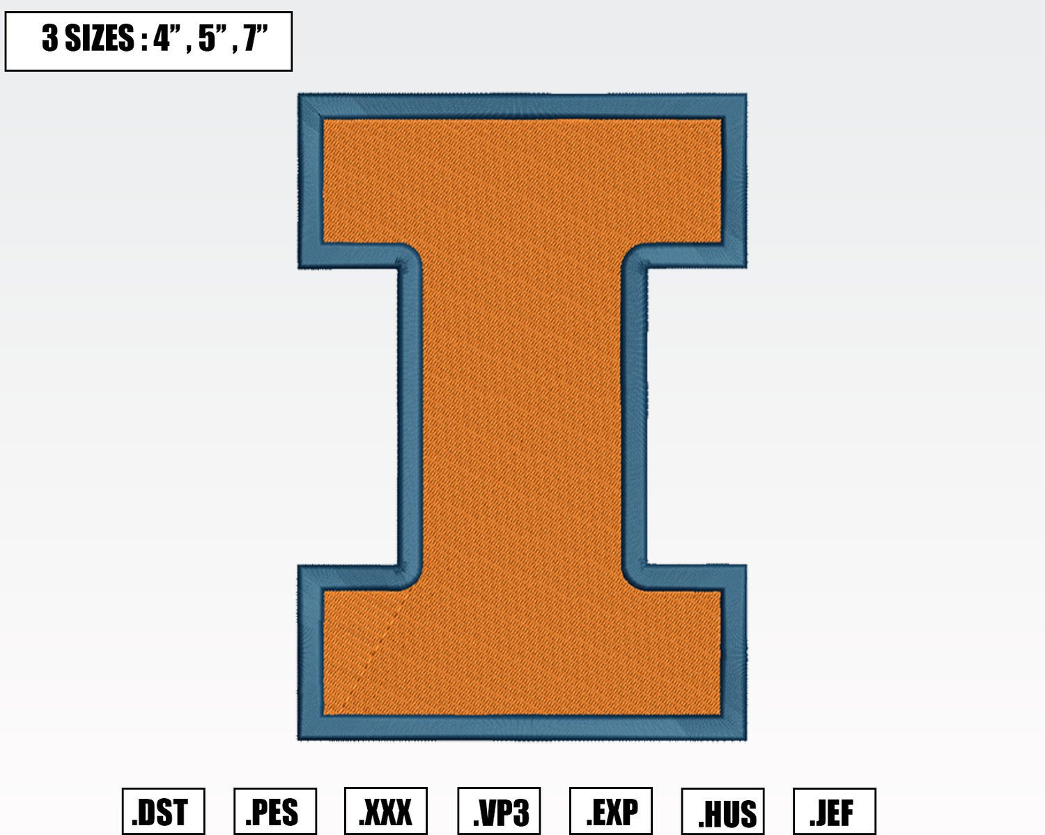 Illinois Fighting Illini Embroidery Design, NCAA Logo Embroidery Files ...