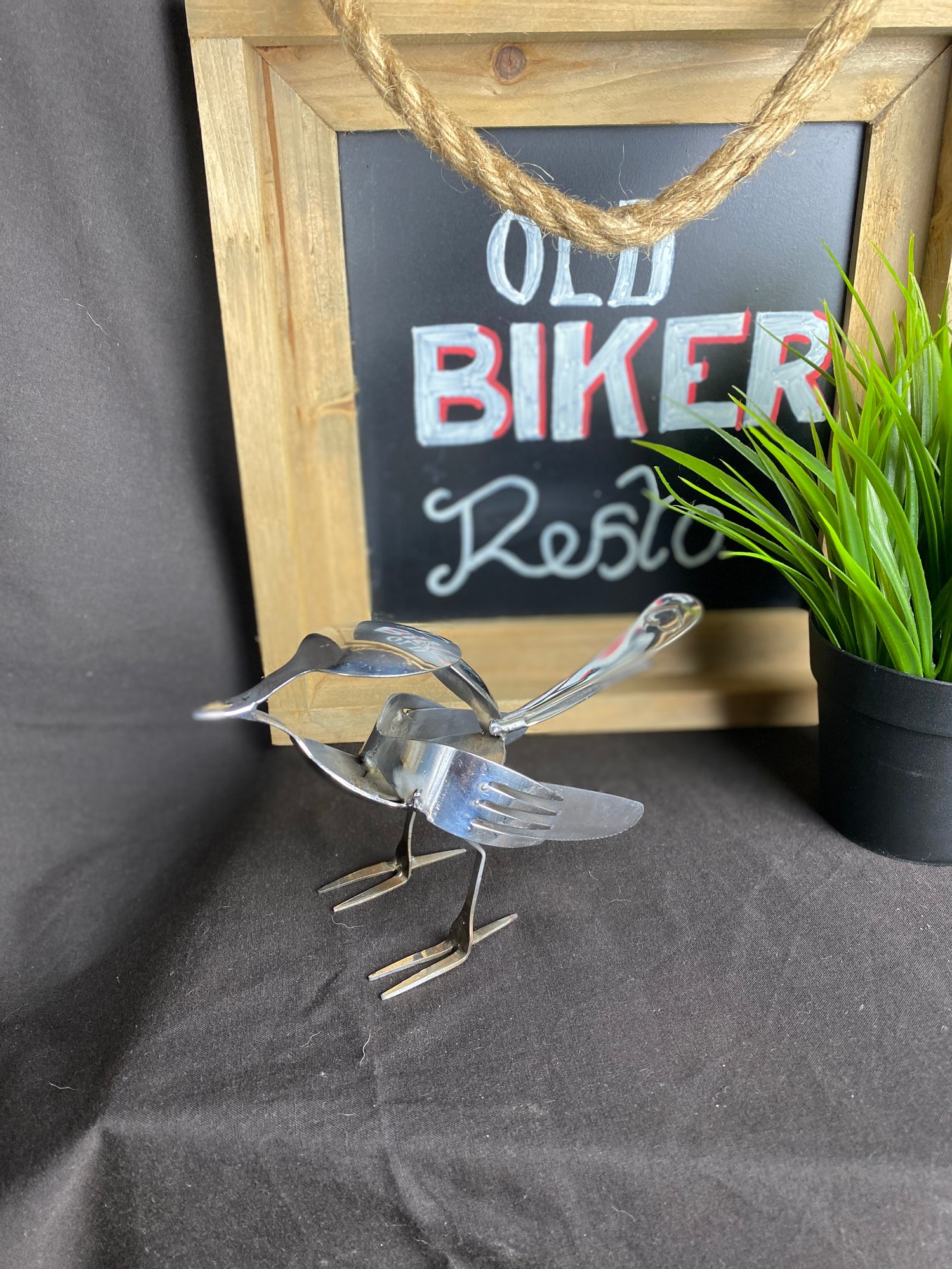 Recycled Cutlery Robin - Free Standing
