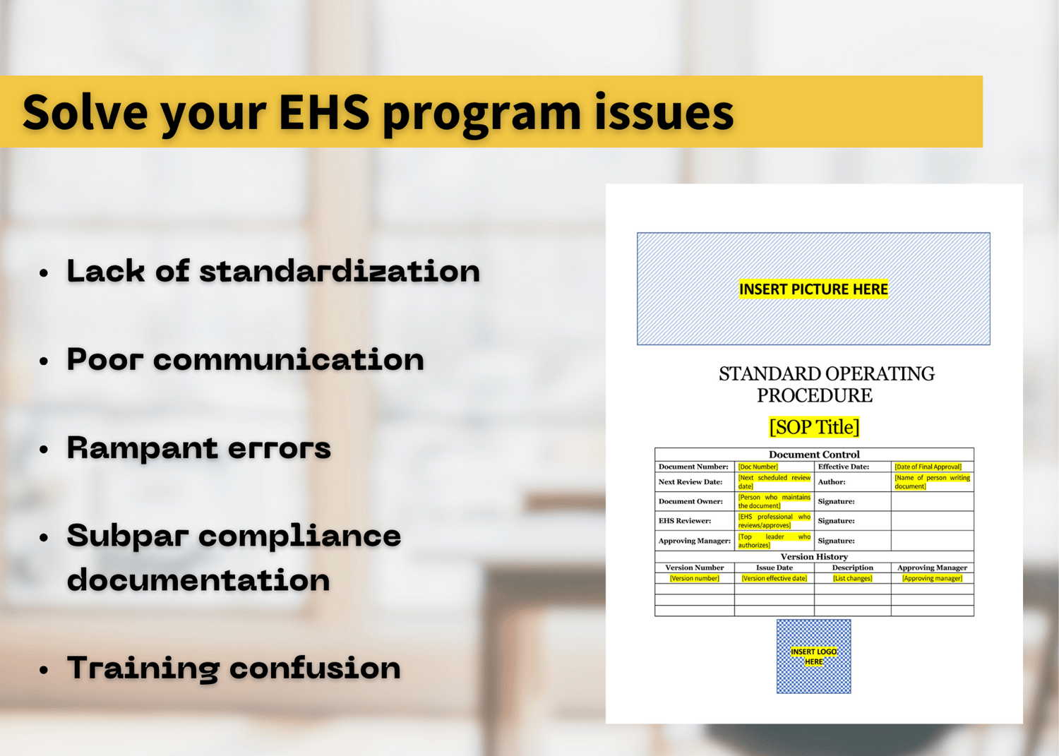EHS SOP Template Bundle | Business Forms