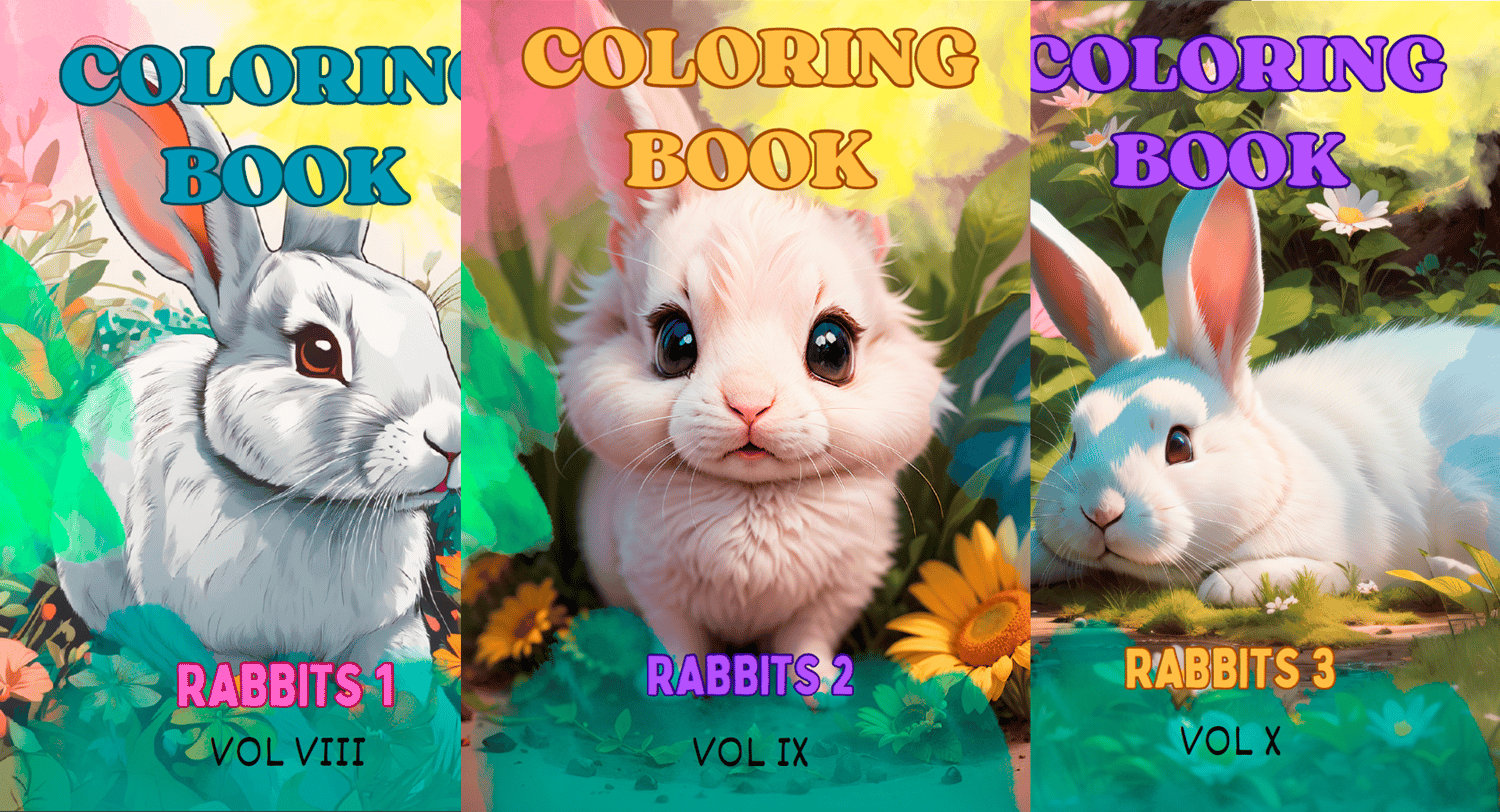 Rabbits Adventures: Bundle of 3 Coloring Books. - Payhip