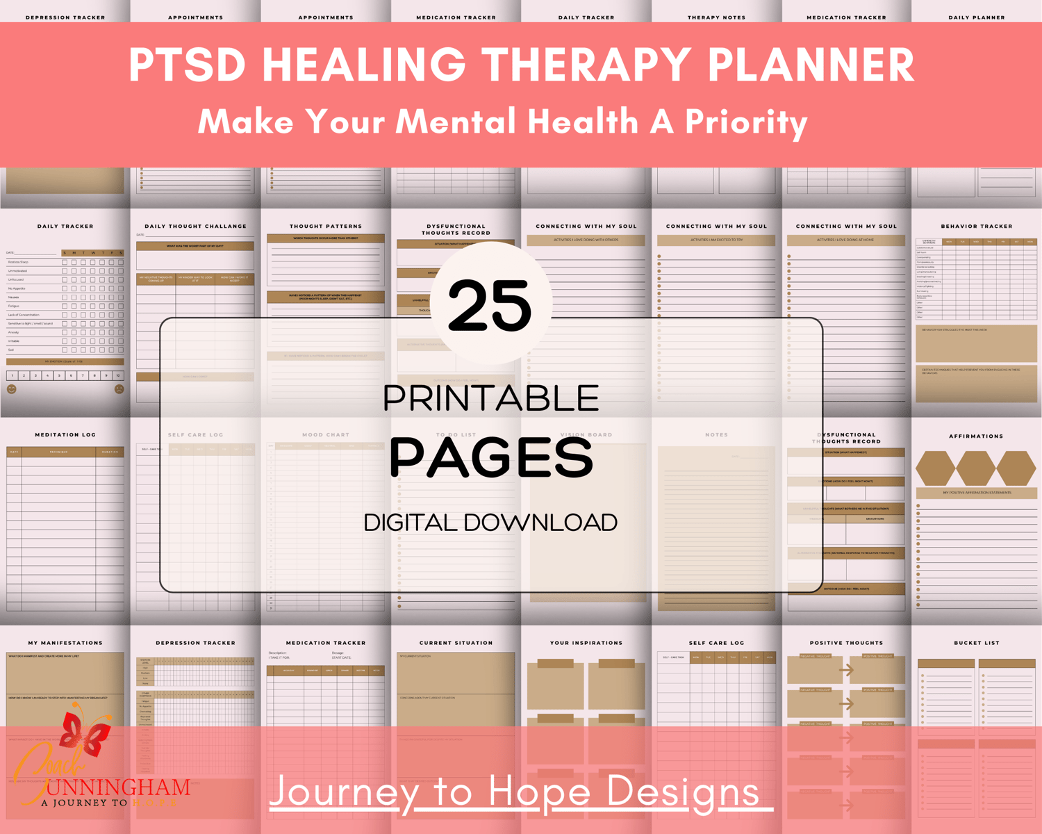 Heal with PTSD Healing Journal/Planner: Printable Mental Health Journal ...
