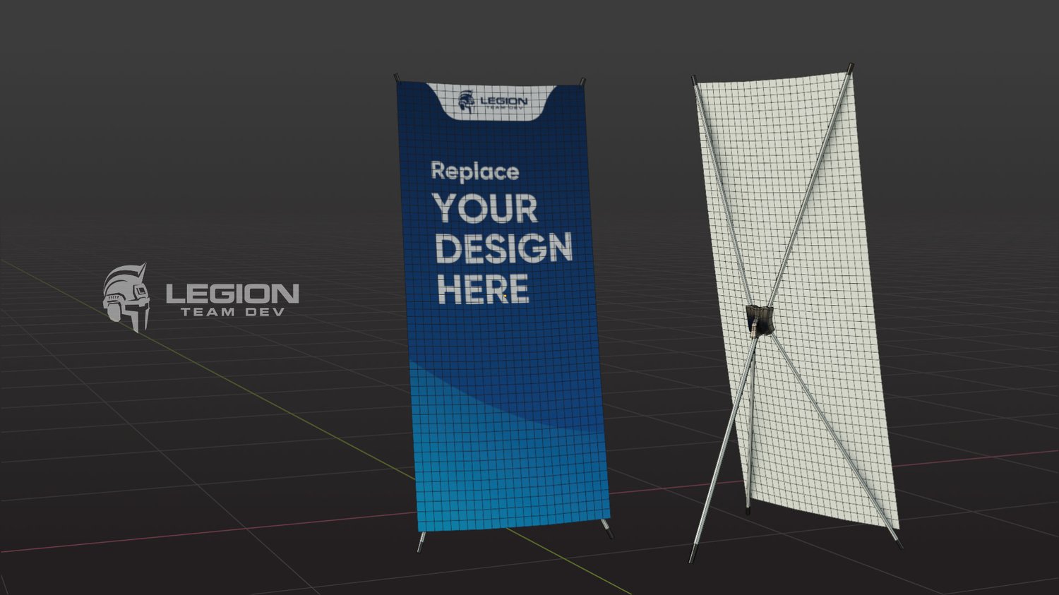 Lowpoly 3D model of X Standee 3D Model (80cm x 180cm) - Payhip