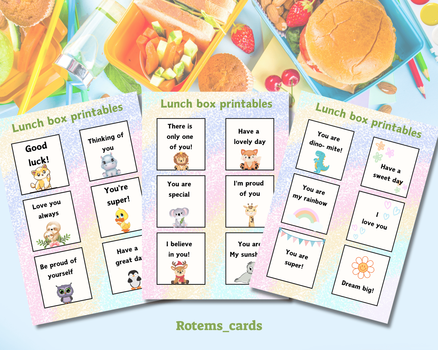 lunch box printables for kids - Payhip