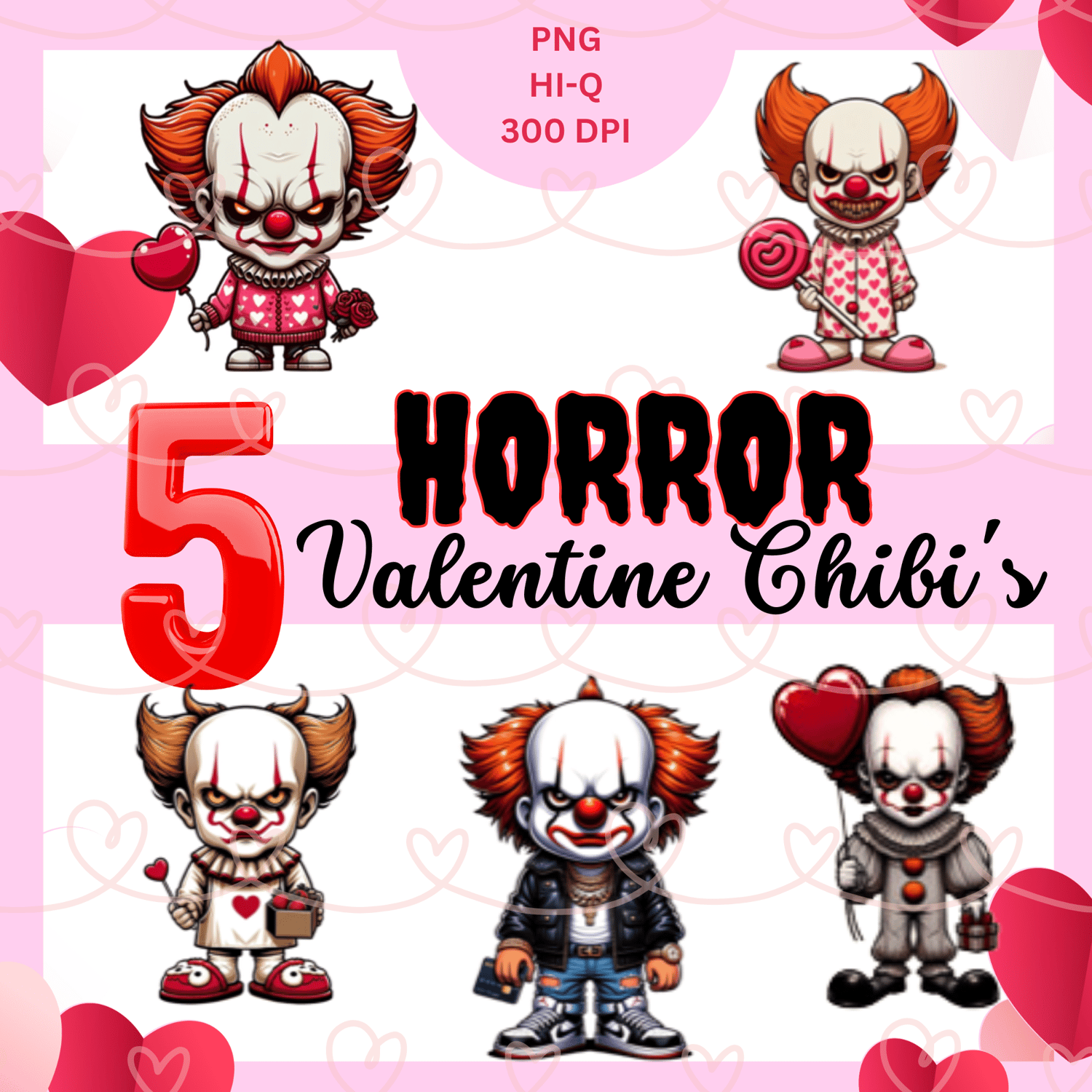 5 Valentine's Penny Horror Chibi Characters - Payhip