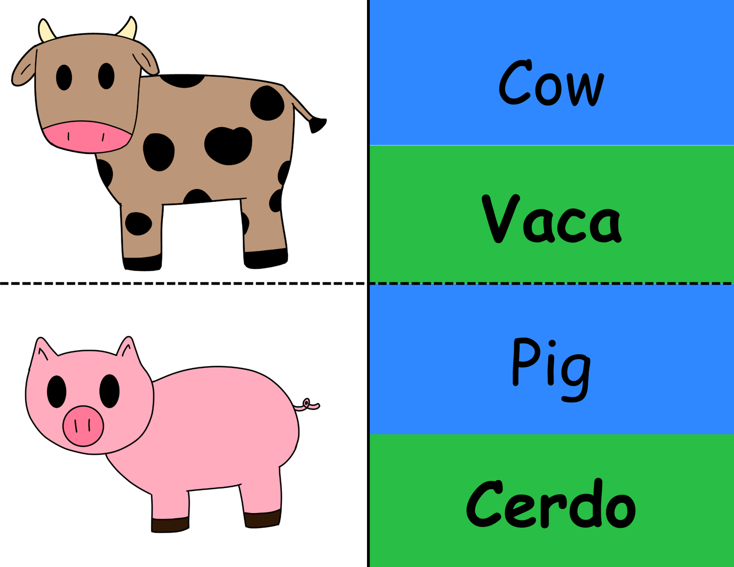 Bilingual Farm Animals Flashcards - Payhip