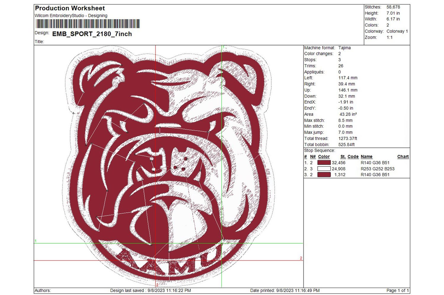 Alabama A&M Bulldogs Mascot Logo Embroidery, NCAA AAMU Bulldogs Logo ...