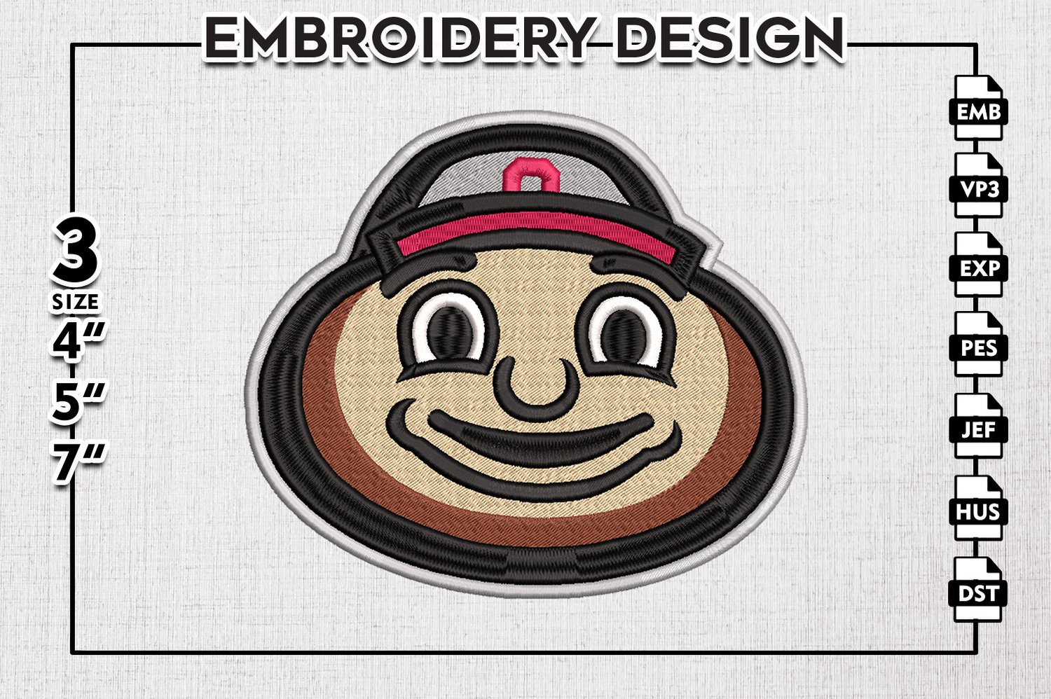 Ohio State Buckeyes Ncaa Mascot Logo Embroidery, NCAA Ohio State ...