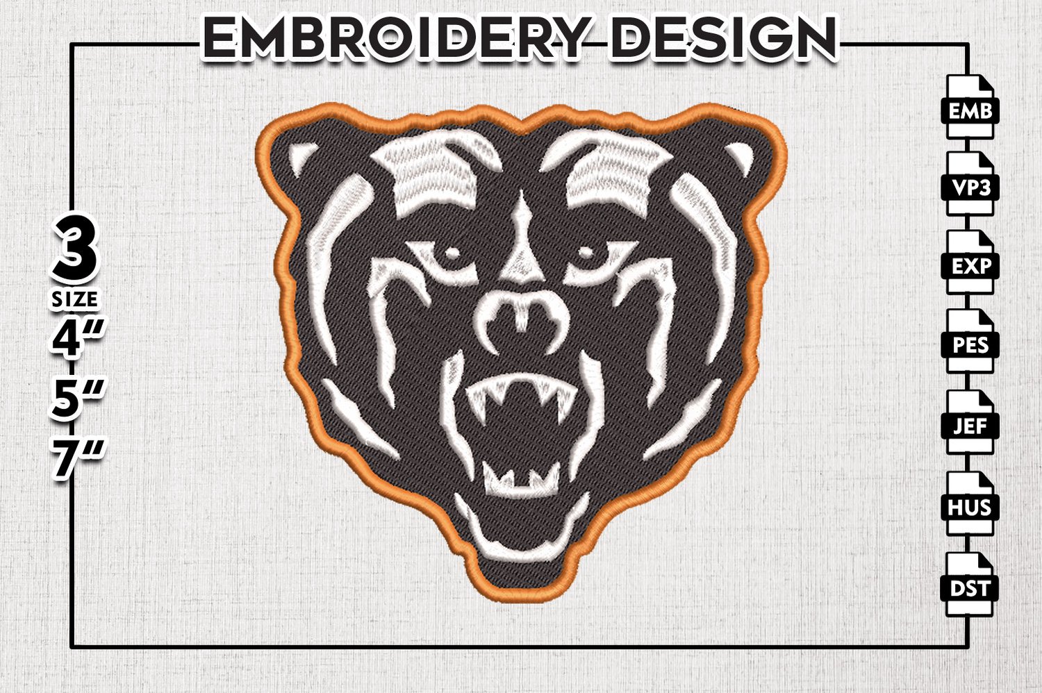 Mercer Bears Ncaa Mascot Logo Embroidery, NCAA Mercer Bears Logo ...