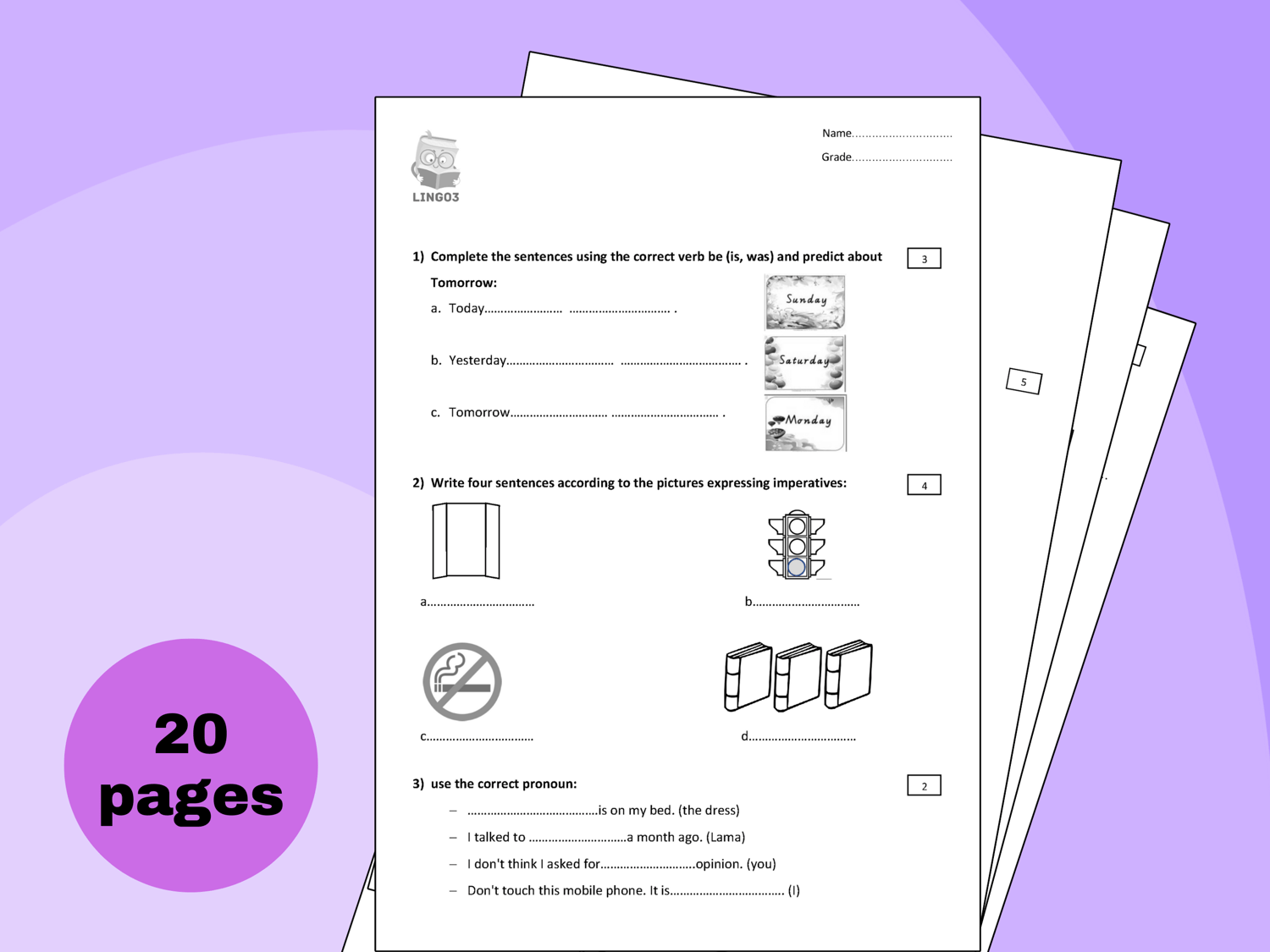 Printable reading and writing workbook 4