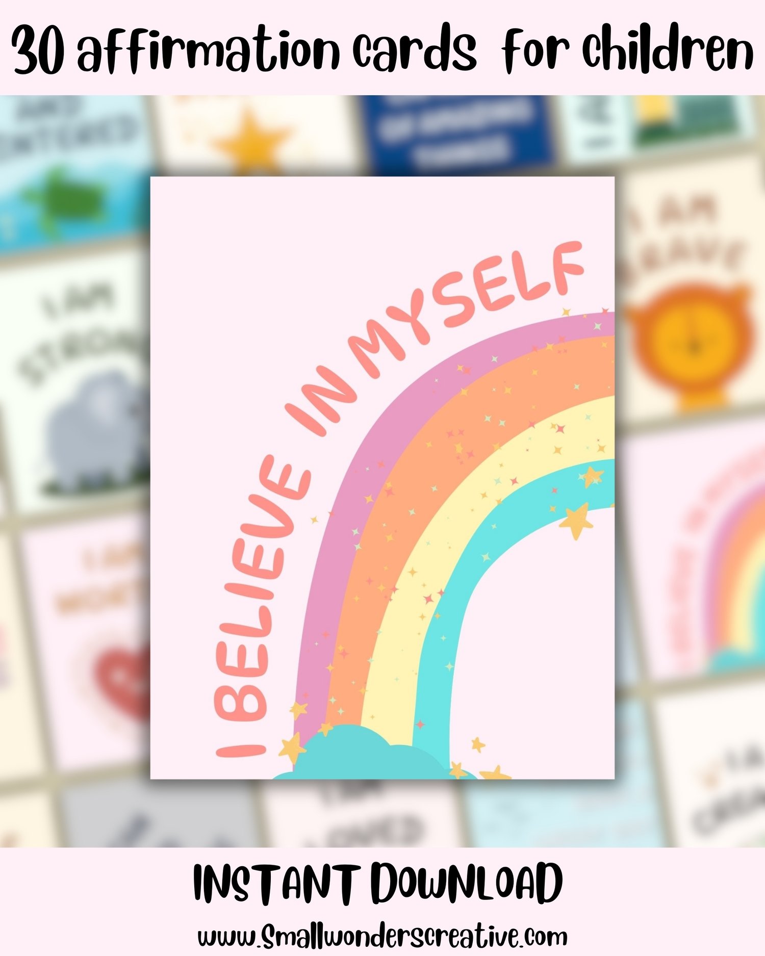 30 Positive Affirmation cards for Kids, Printable Affirmation cards ...