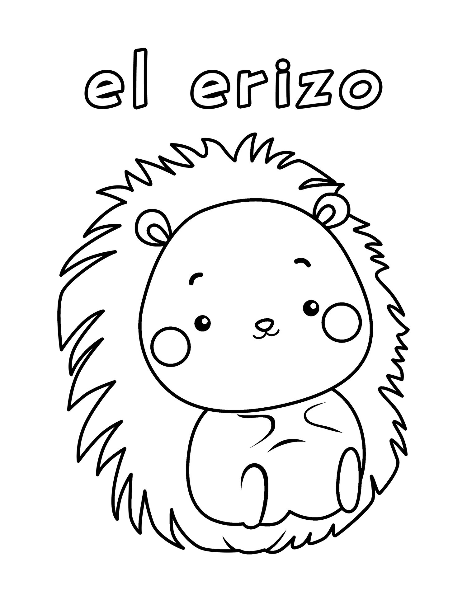 SPANISH EDITION - Super-Cute Animals Coloring Book - DIGITAL VERSION ...