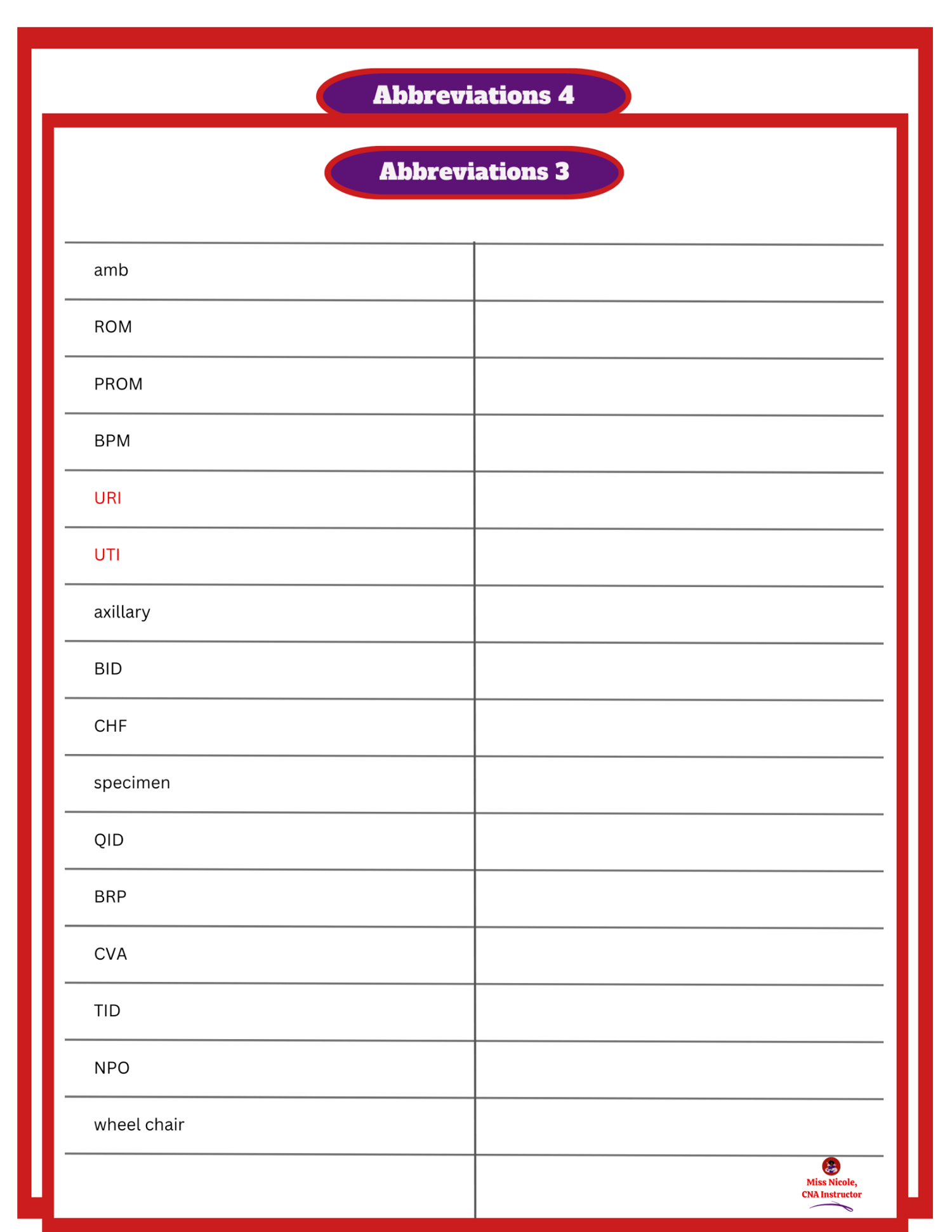 ~FREE~ Abbreviations Worksheets 2