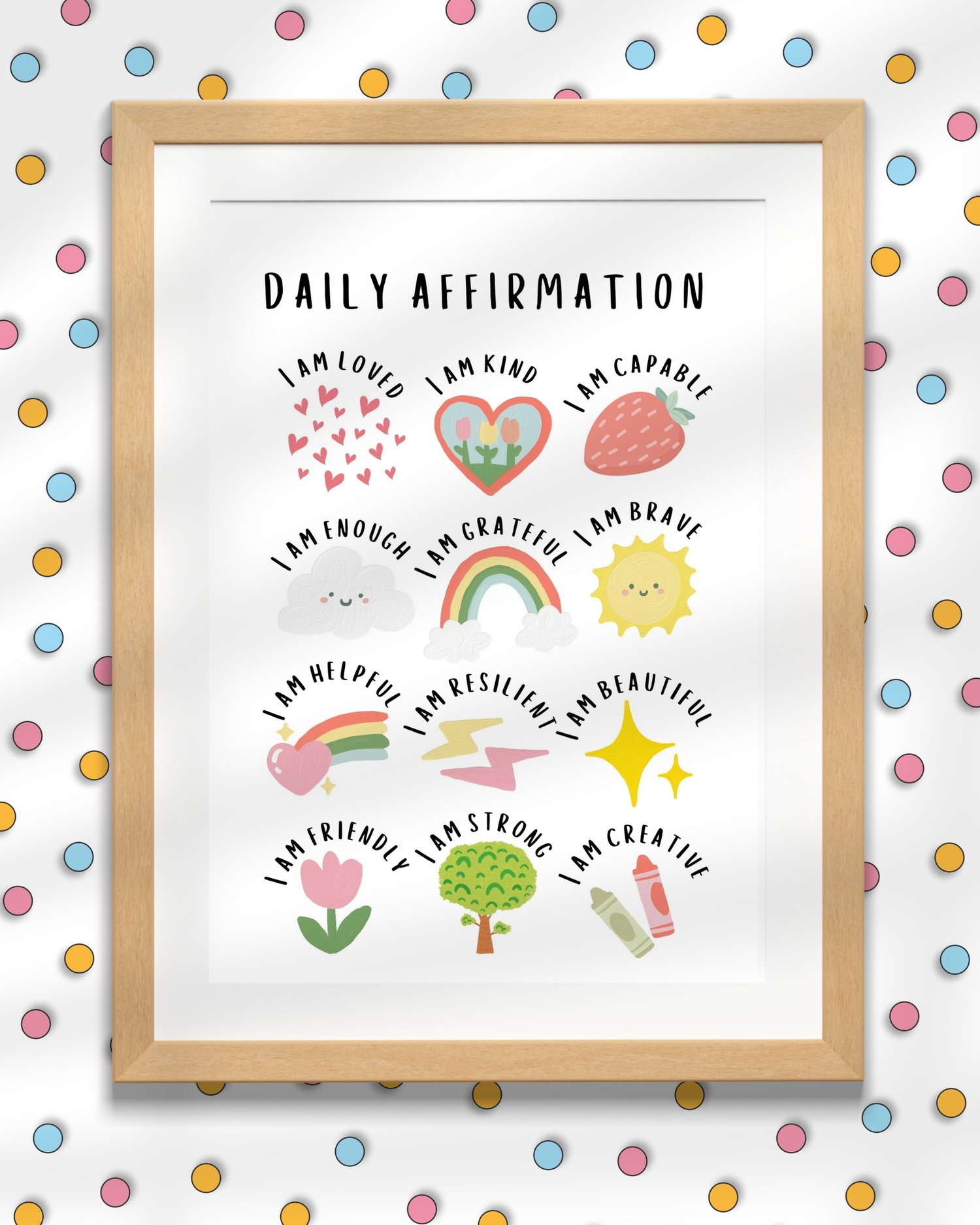 Printable Daily Affirmations for Kids, Classroom Posters, I Am ...