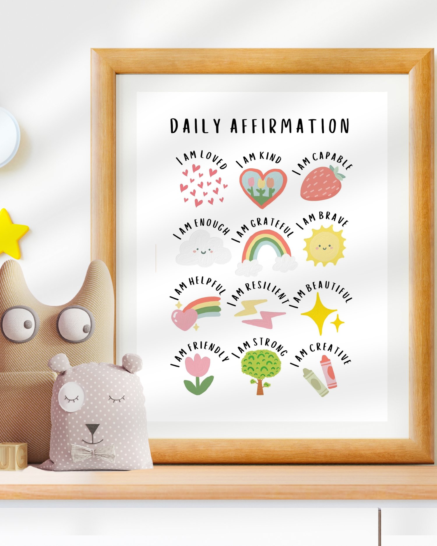 Printable Daily Affirmations for Kids, Classroom Posters, I Am ...