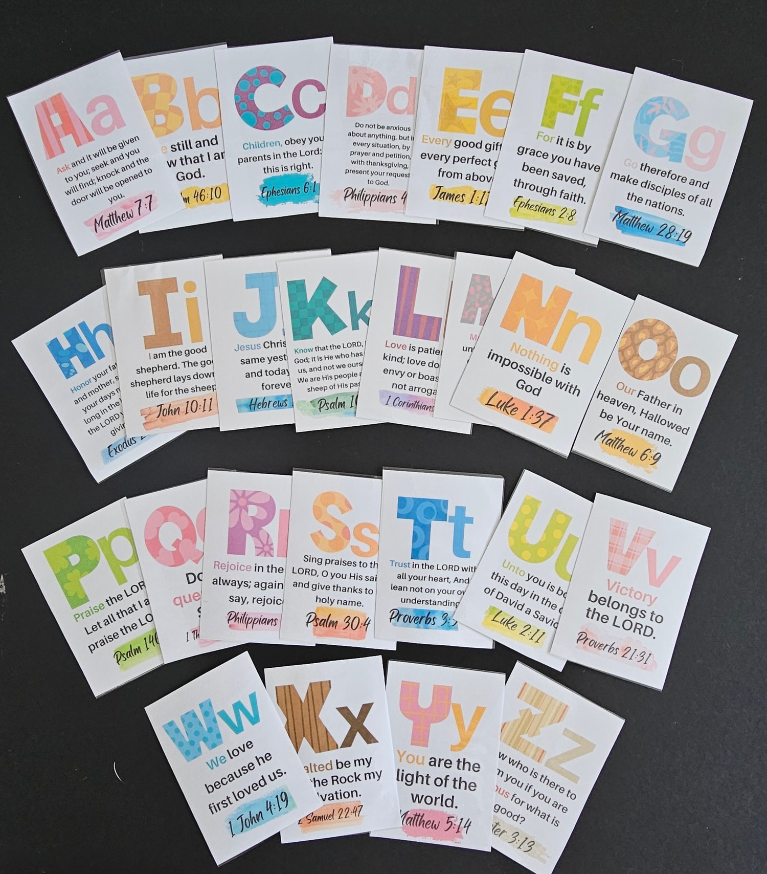 ABC Bible Verse Cards | Kids Bible Lesson | Sunday School | ABC Bible ...