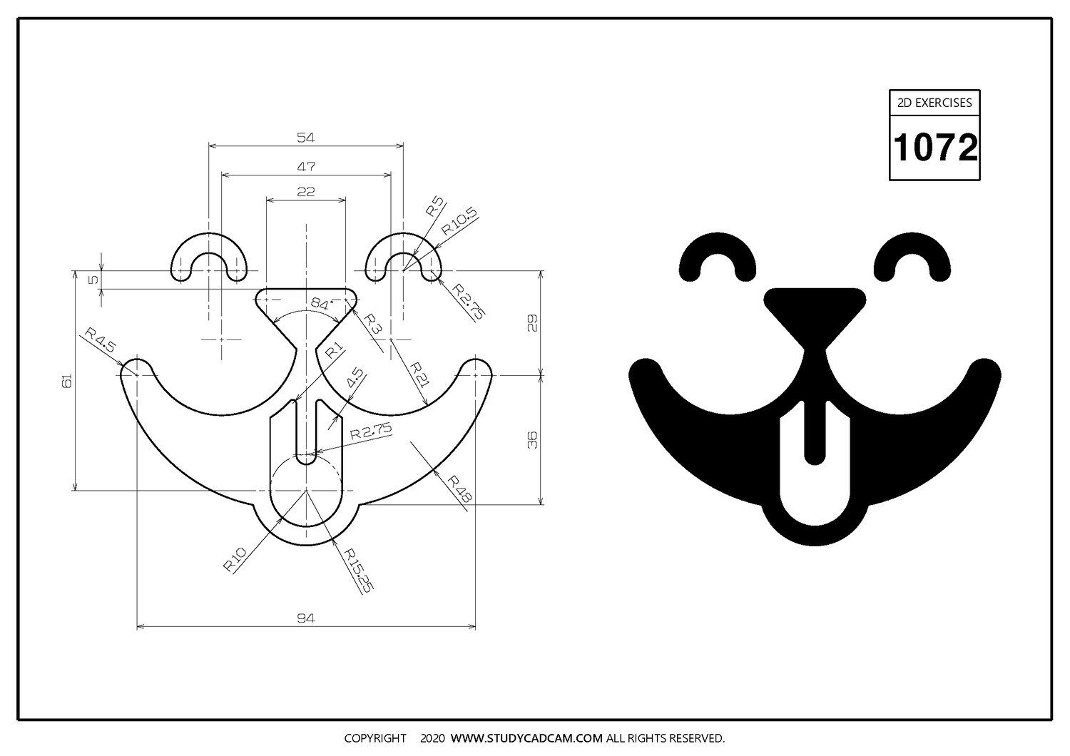 STUDYCADCAM 2D CAD EXERCISES 1072 (PDF) - Payhip