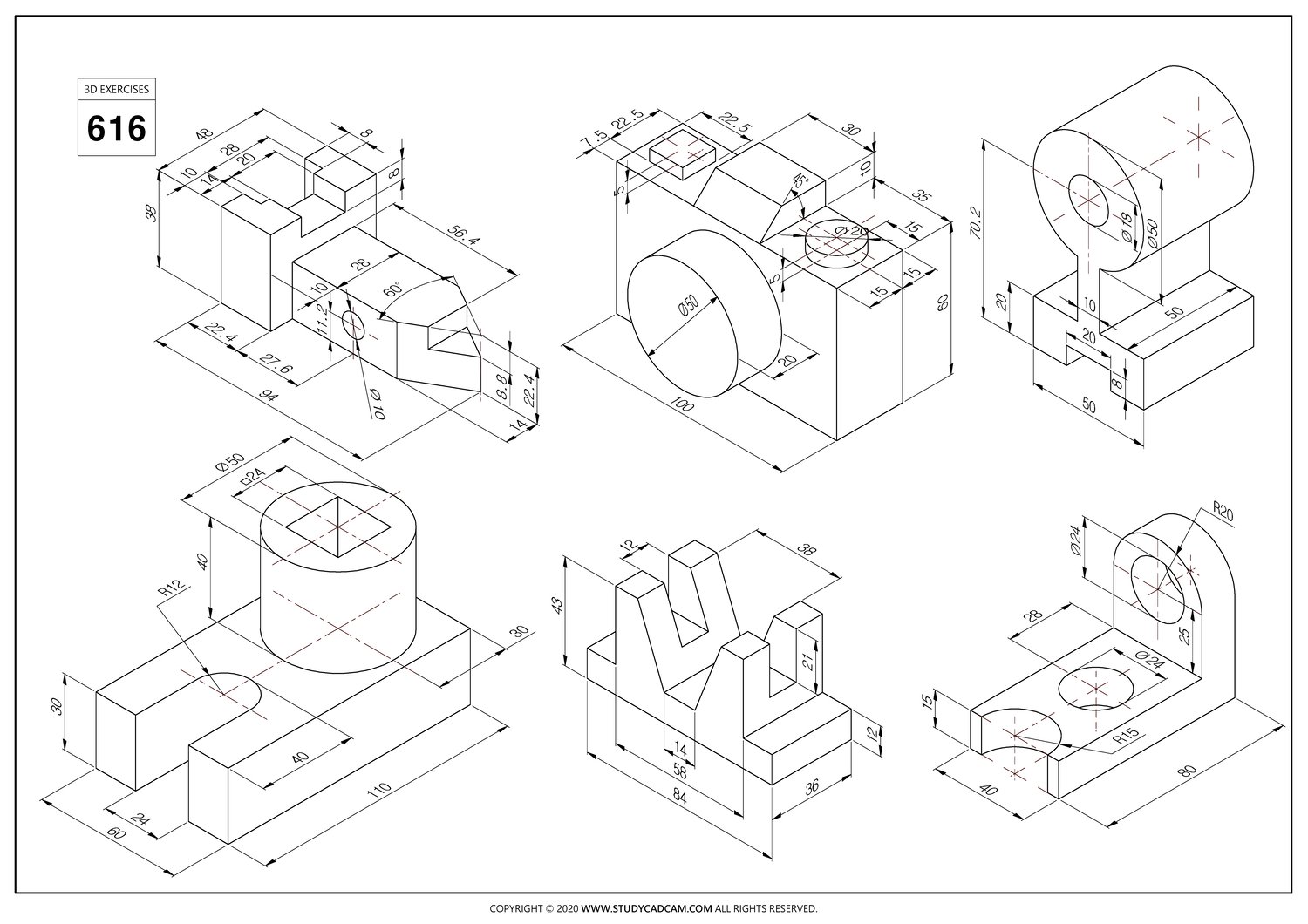 STUDYCADCAM 3D MODELING EXERCISES 616 (PDF) - Payhip