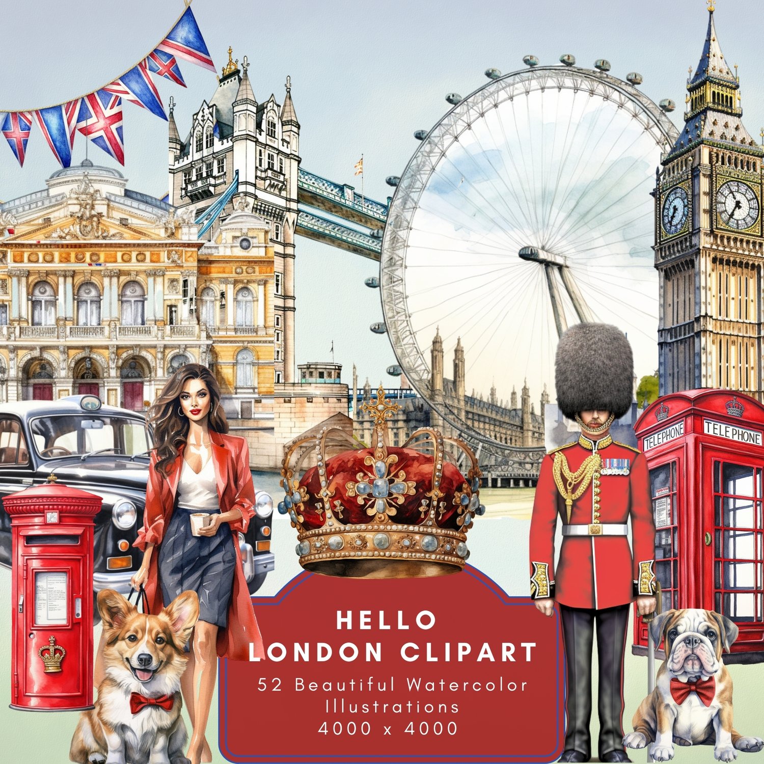 Touring London’s Charm through the Vibrant Hello London Clipart