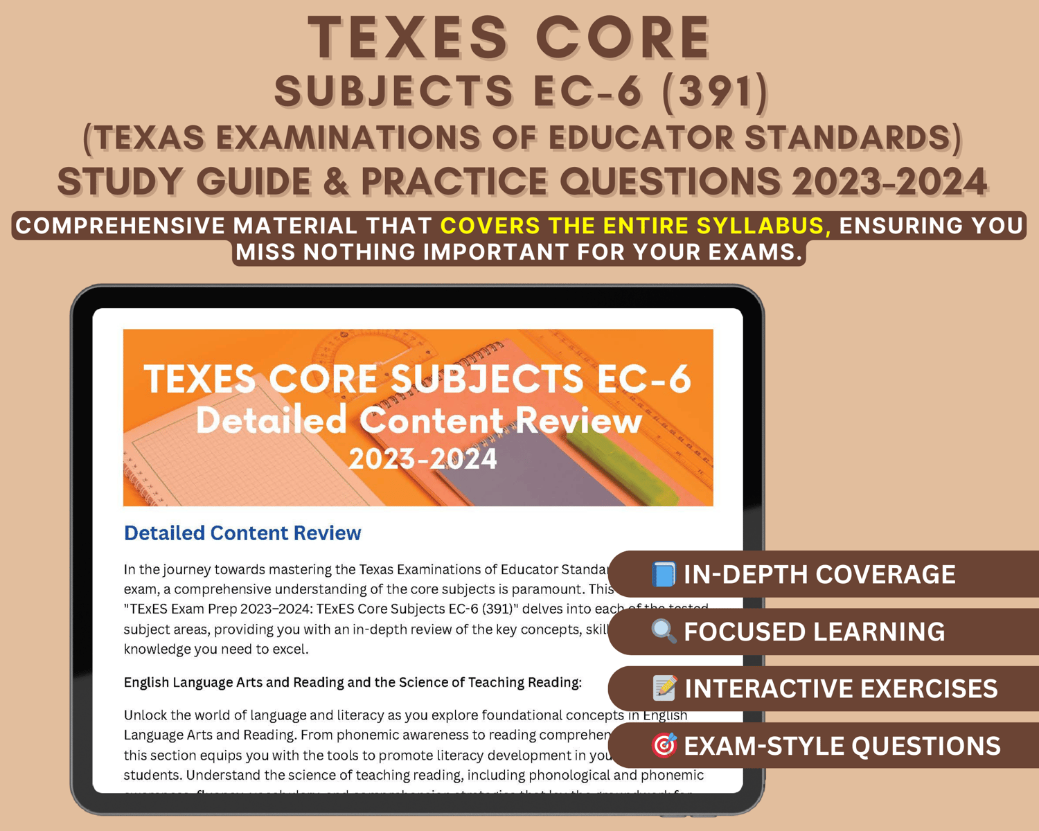 TExES Core Subjects EC-6 (391) Study Guide 2023-2024: Texas Educator ...