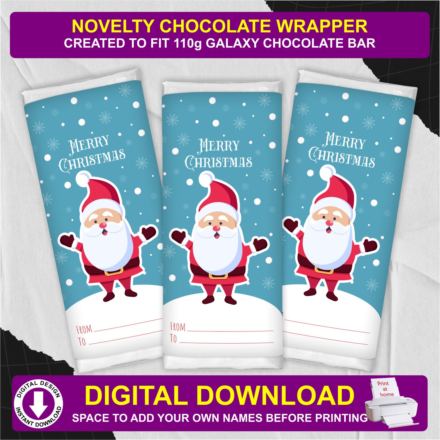 Novelty Chocolate Wrapper For Christmas - Santa - Payhip