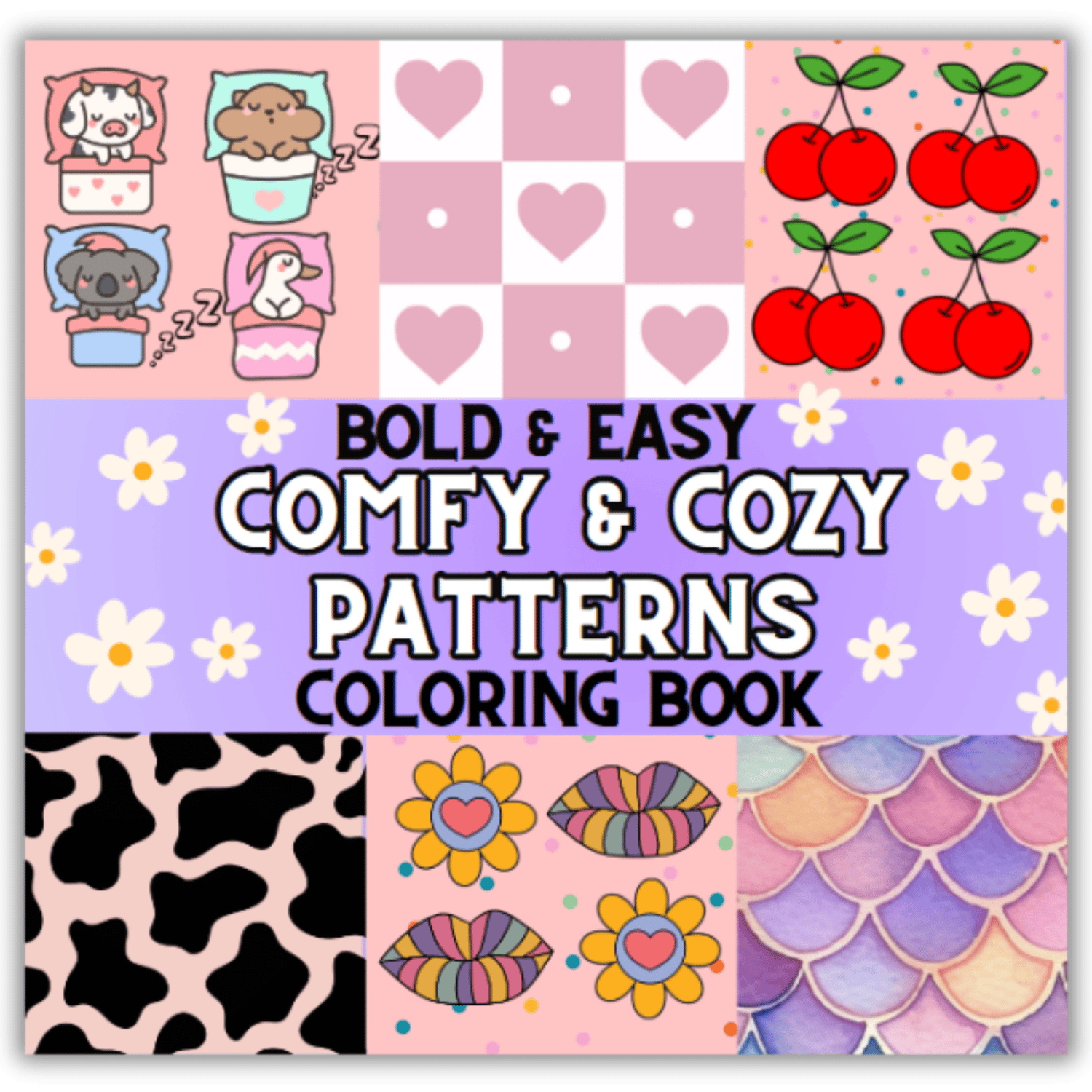 Bold and Easy Comfy & Cozy Patterns Coloring Pages - Payhip