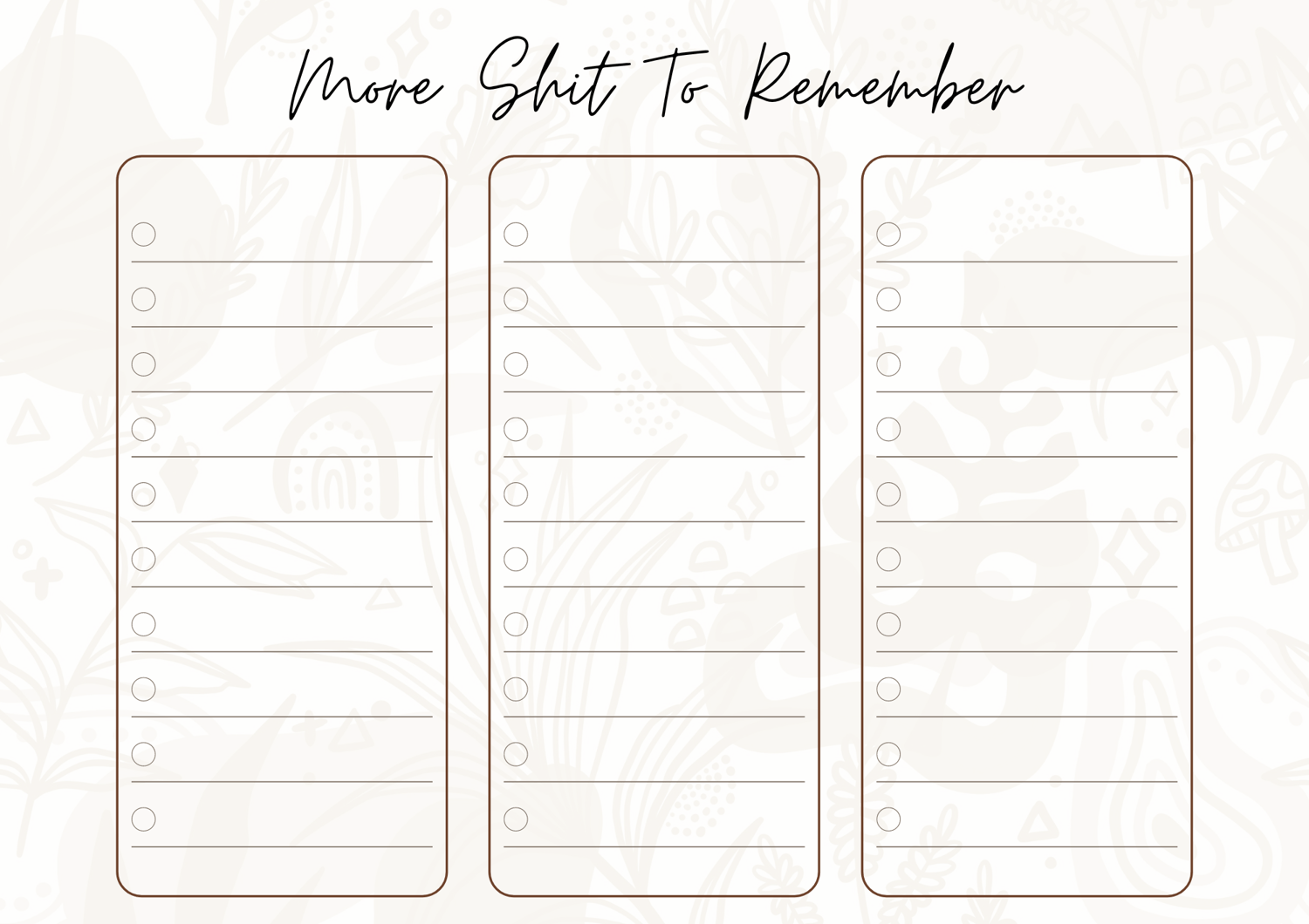 DIGITAL - GET SHIT DONE LIST - Payhip