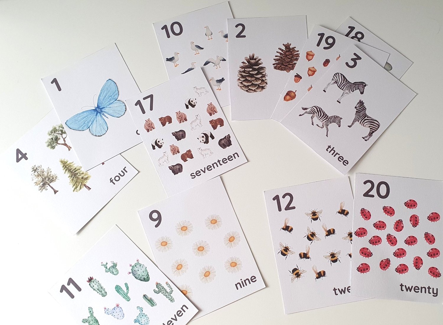 Nature Number Flashcards 1-20 - Payhip